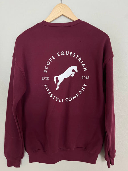 Scope Icon crew sweatshirt, maroon – Scope Equestrian Lifestyle